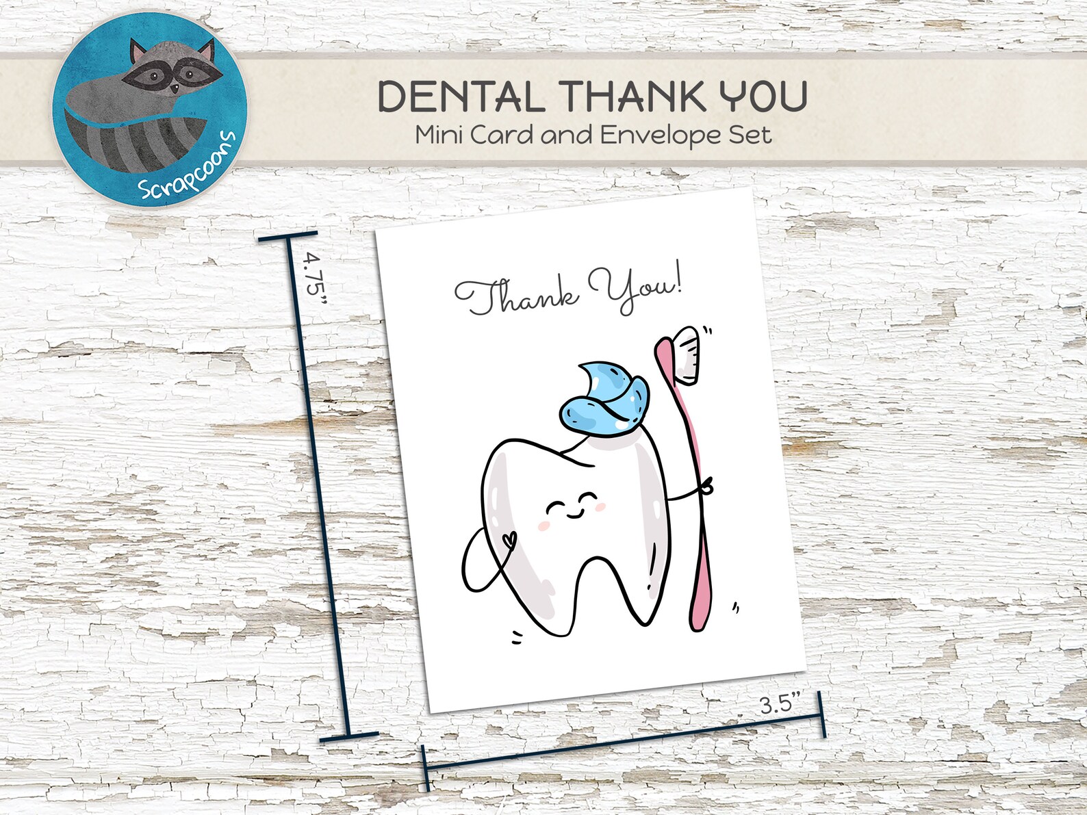 Dental Thank You Card With Envelope - Instant Download - Etsy