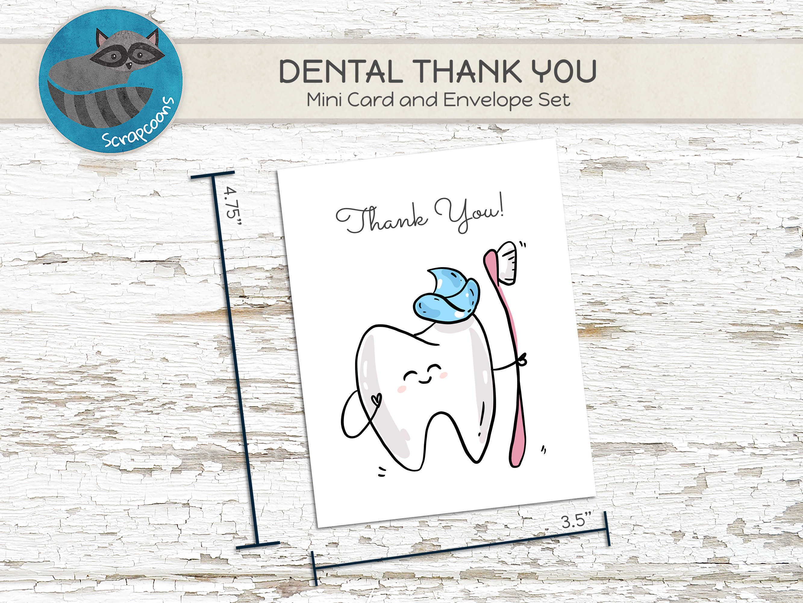 Dental Appreciation Card Printable Instant Download Envelope Included ...