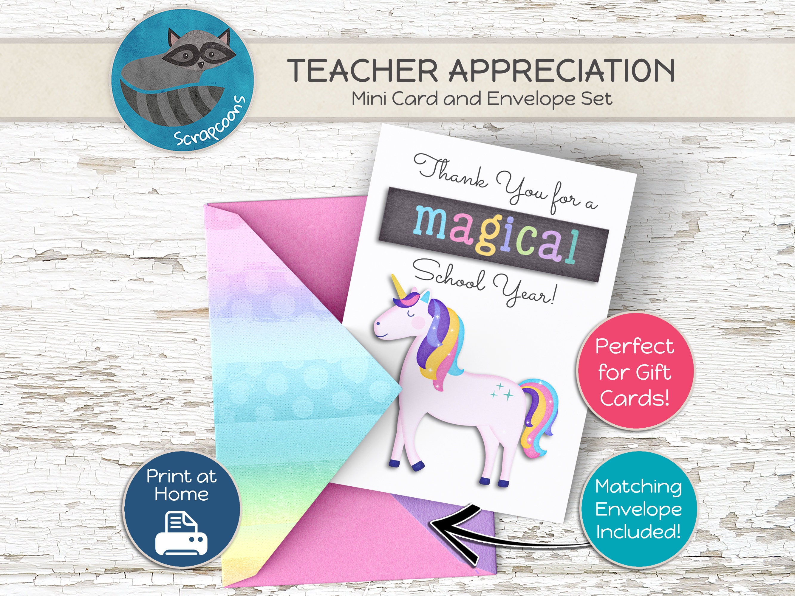Teacher Appreciation Card Magical Unicorn School Year Thank You - Etsy