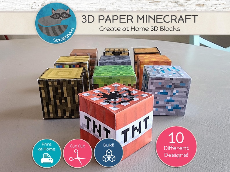 Printable Paper Miner Blocks for Kids - Cut, Fold, and Craft Away ...