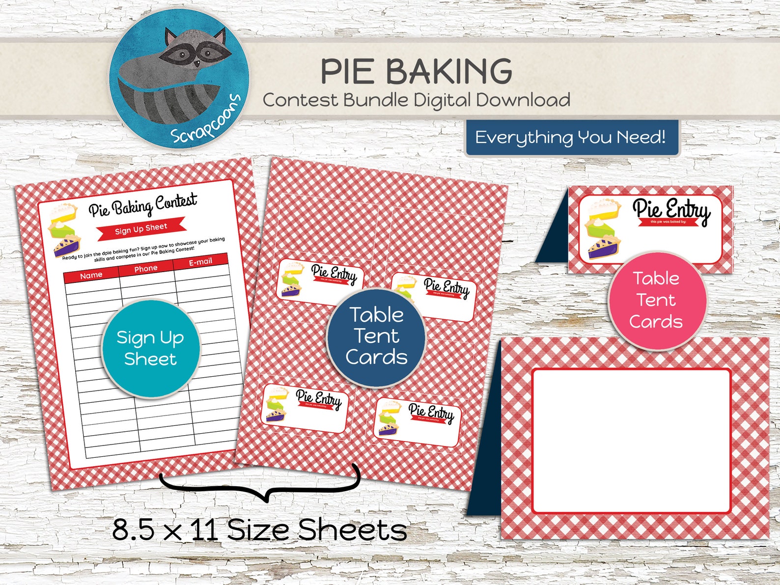 Pie Baking Contest Bundle, Sign up Sheet, Voting Ballot, Judge's Score ...
