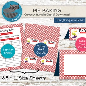 Pie Baking Contest Bundle, Sign up Sheet, Voting Ballot, Judge's Score ...