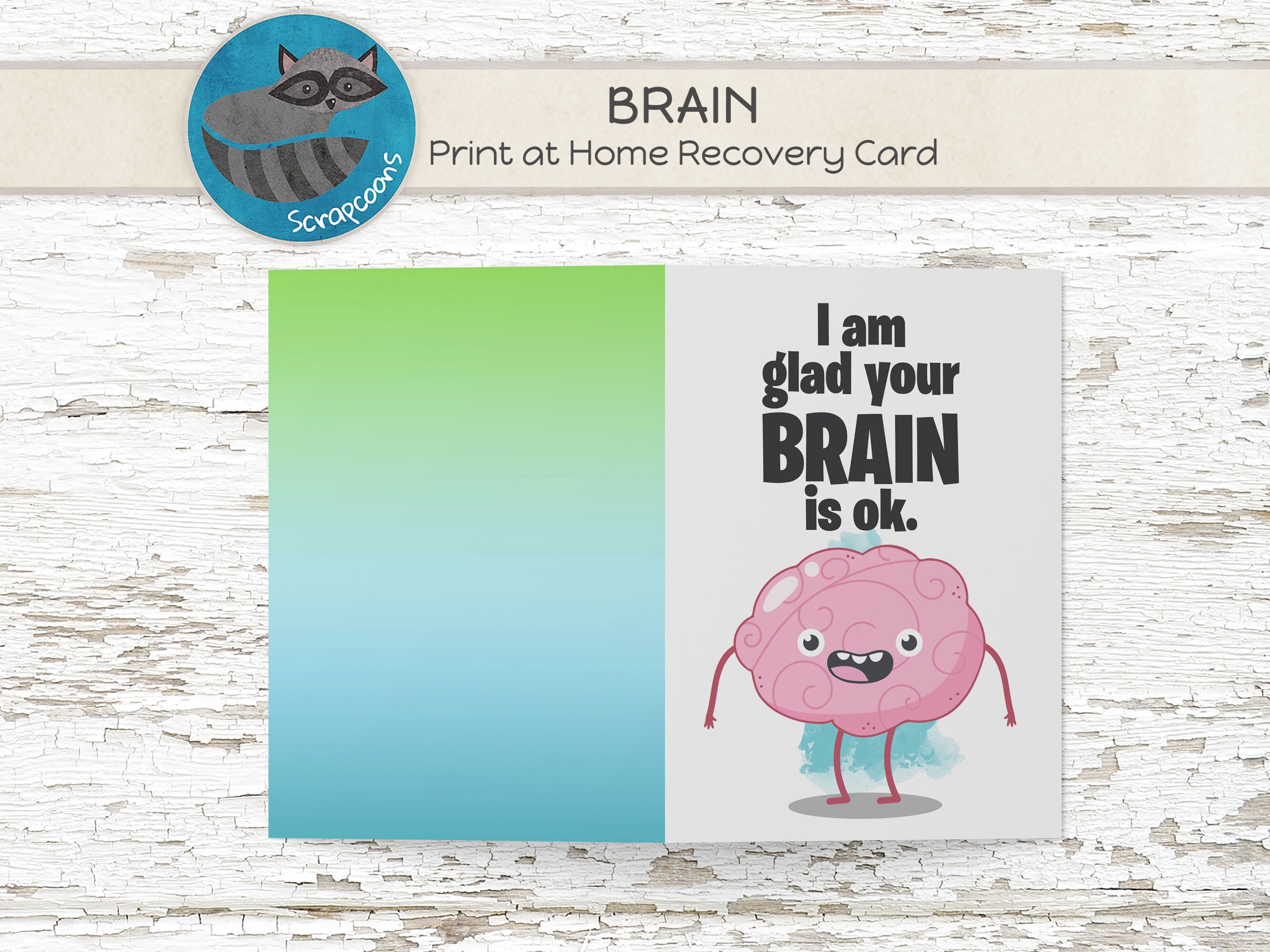 Brain Injury Get Well Card and Envelope Printable - Etsy