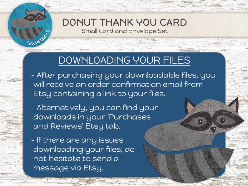 Donut Thank You Card – Printable Gift Card Envelope (digital Download ...