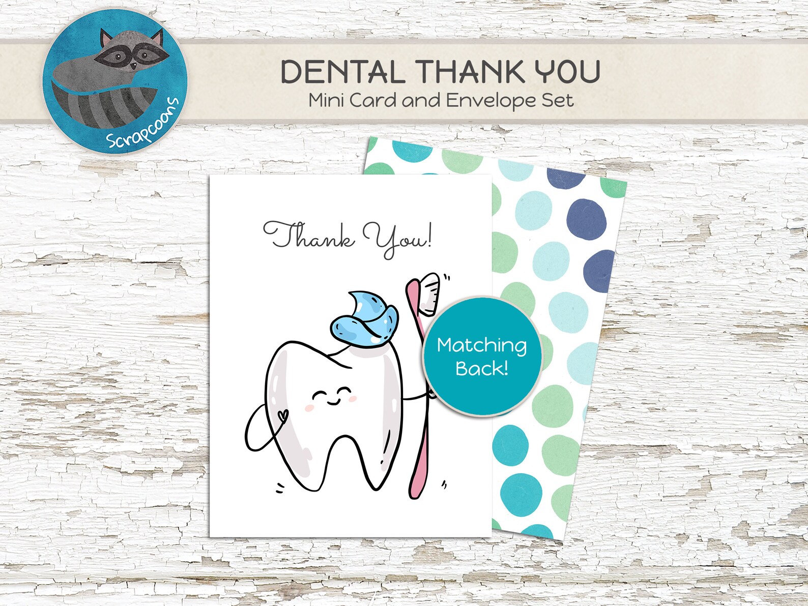 Dental Thank You Card With Envelope - Instant Download - Etsy