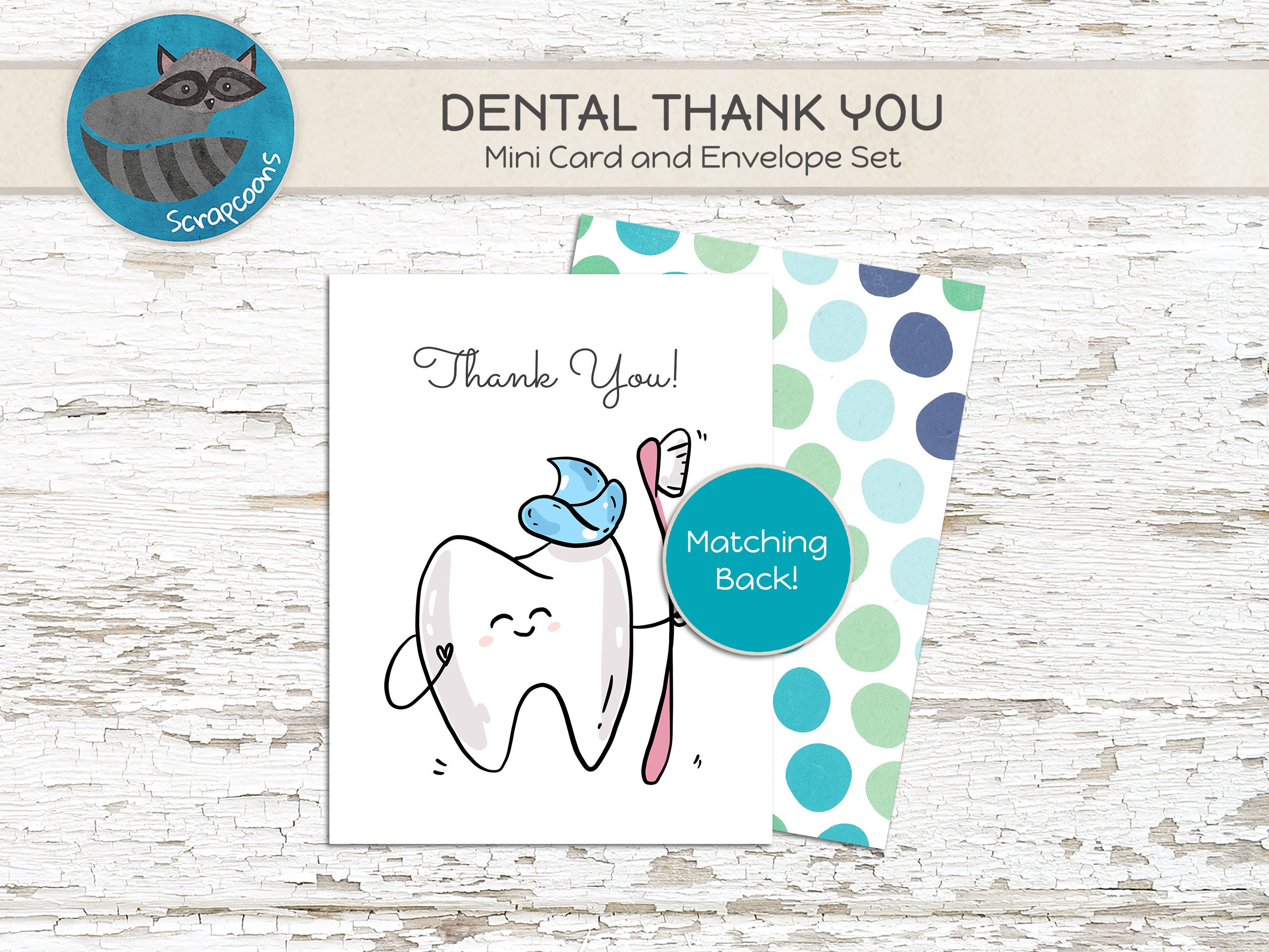 Dental Thank You Card With Envelope - Instant Download - Etsy