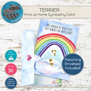 Jack Russell Terrier Sympathy Card Printable Instant Download Dog Lover ...