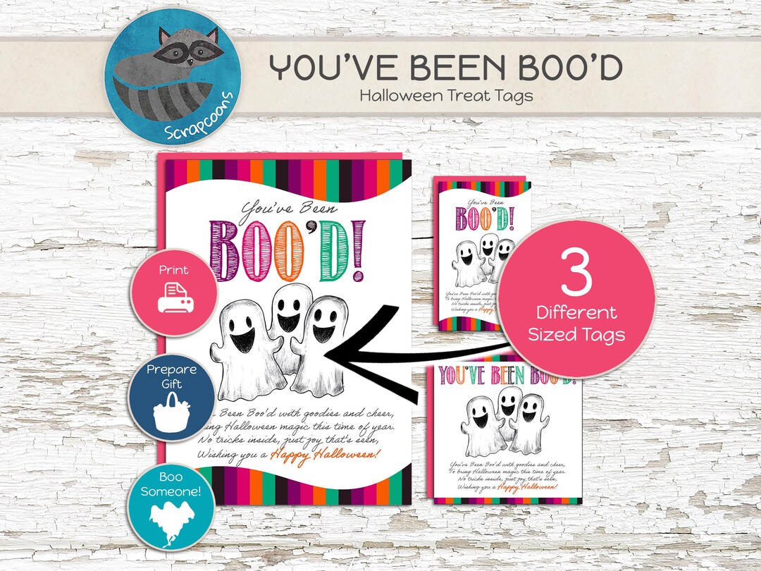You’ve Been Boo’d Printable | Cute Ghost Halloween Tags - Etsy