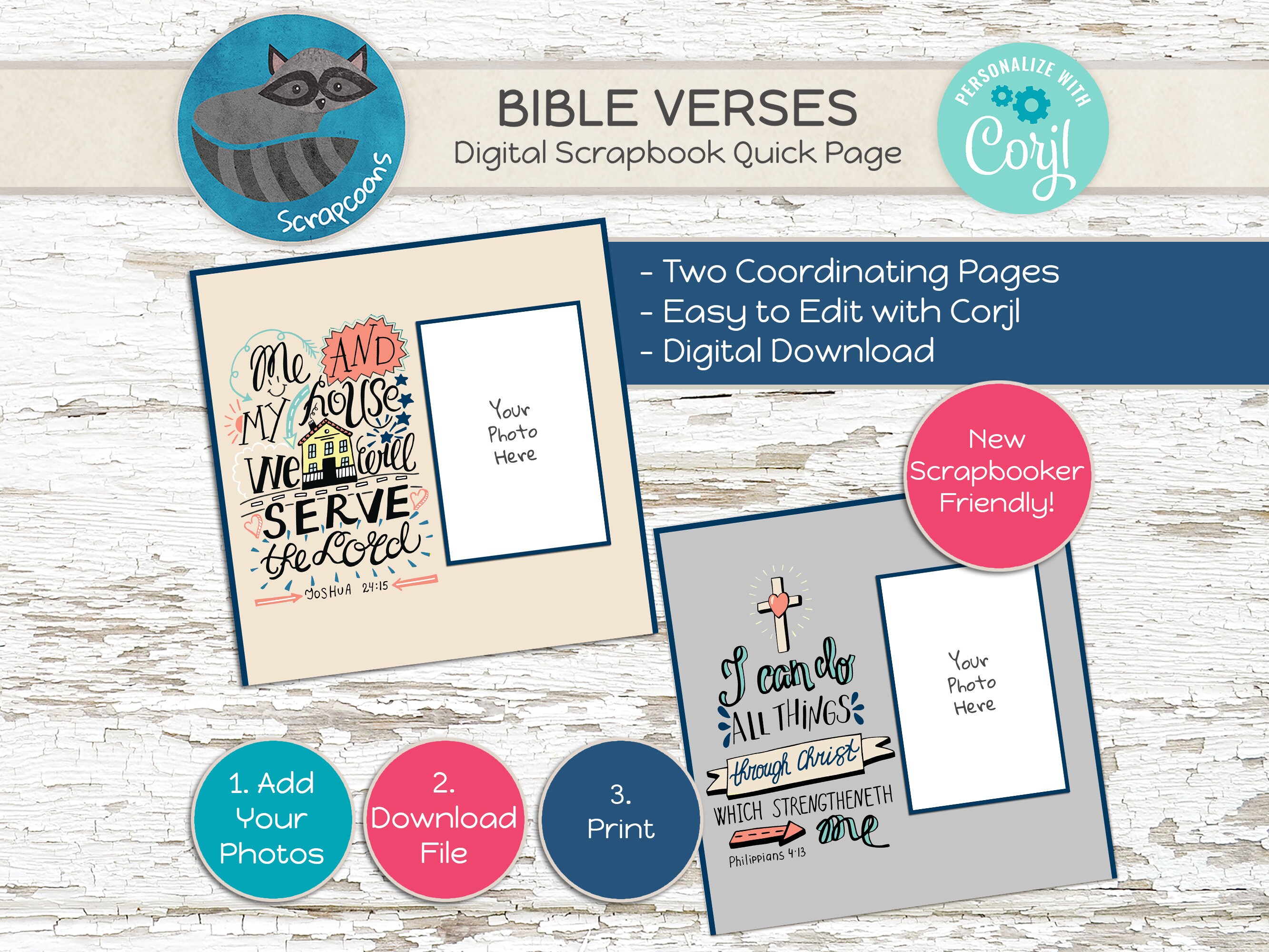 Bible Verse Digital Scrapbook Quick Page Edit Template With Corjl - Etsy