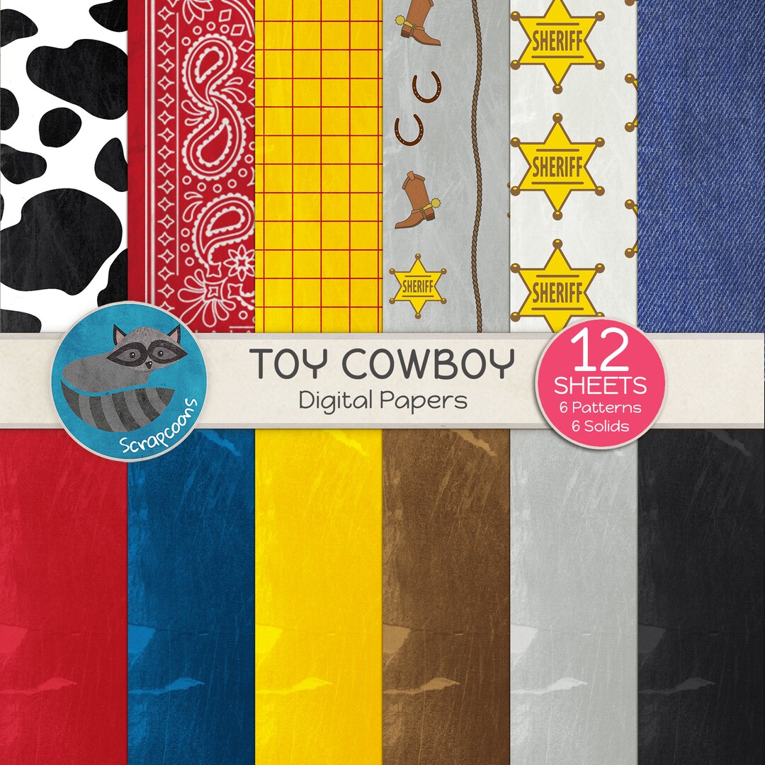 Cowboy Western Digital Paper Pack - Etsy