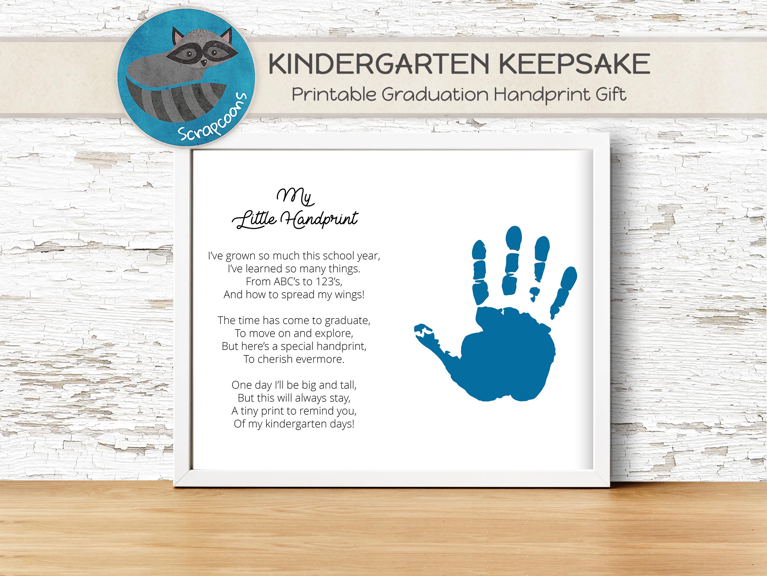 Kindergarten Graduation Handprint Keepsake, End of Year Gift From Child ...
