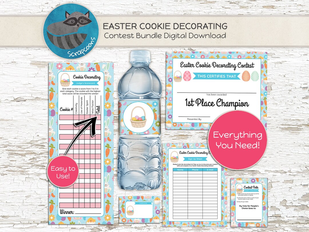 Easter Cookie Decorating Contest Kit – Sign-up Sheet, Voting Ballot ...