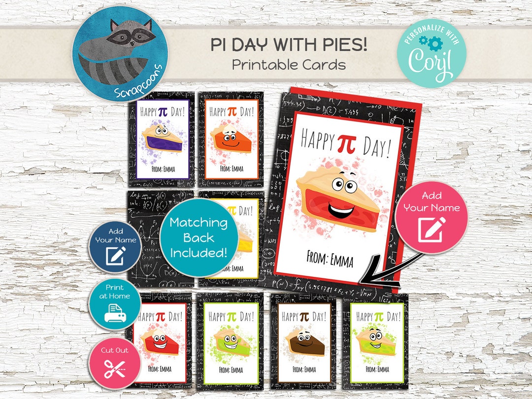 Pi Day Printable Cards - Etsy