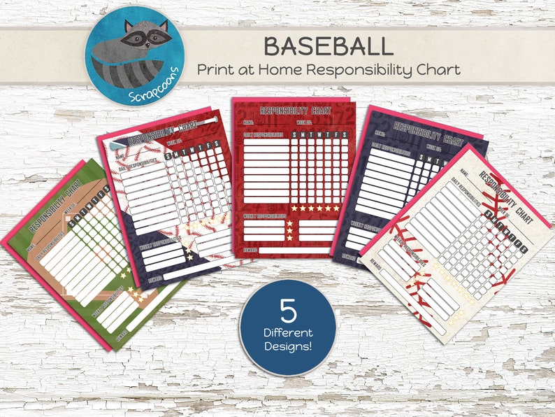 Baseball Chore Chart Printable for Kids - Sports Reward Tracker ...