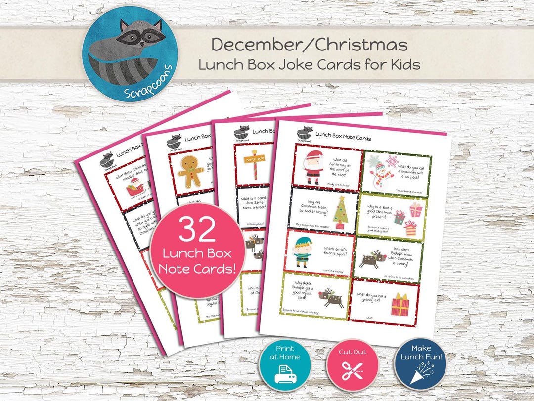 Christmas Lunchbox Joke Cards for Kids - Etsy