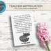Card With Envelope Teacher Appreciation Printable Magical School Year ...