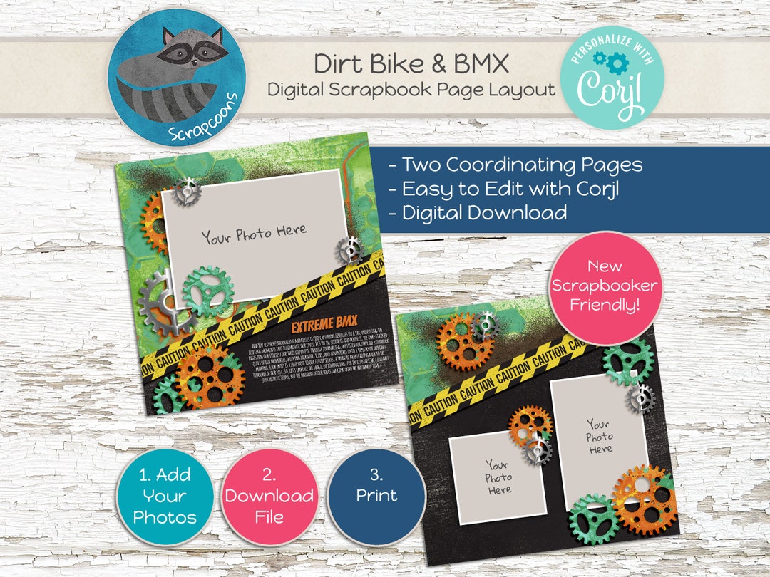 Dirt Bike & BMX Digital Scrapbooking Quick Page - Etsy