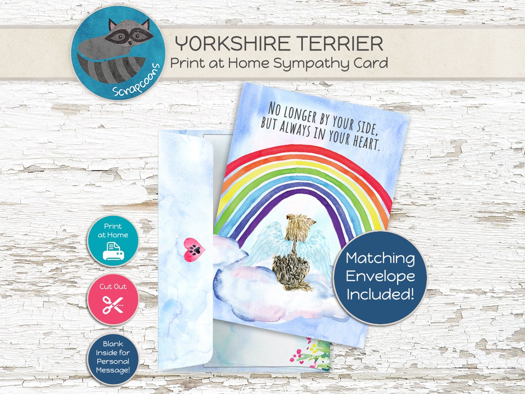 Yorkie Sympathy Card Loss of Dog - Etsy