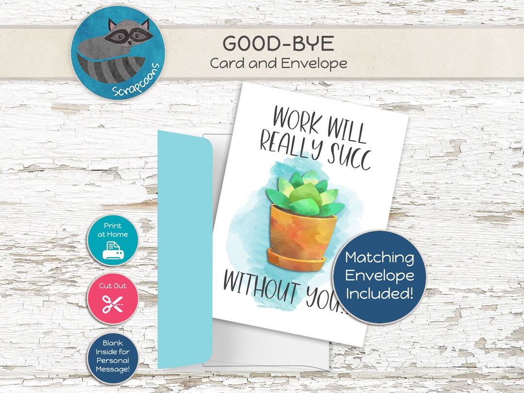 Goodbye Coworker "work Will Succ Without You", Print at Home Card - Etsy