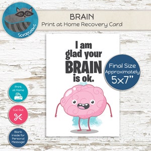 Brain Injury Get Well Card and Envelope Printable - Etsy