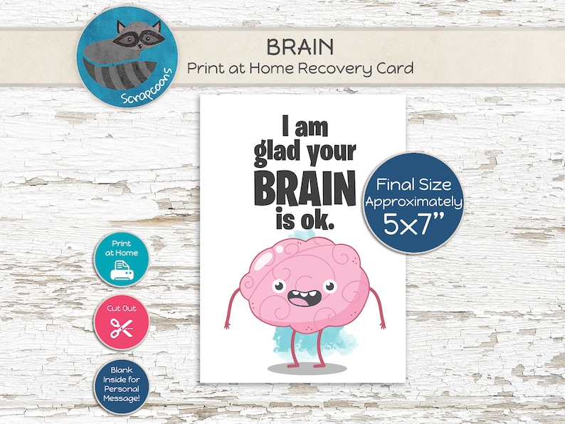 Brain Injury Get Well Card and Envelope Printable - Etsy