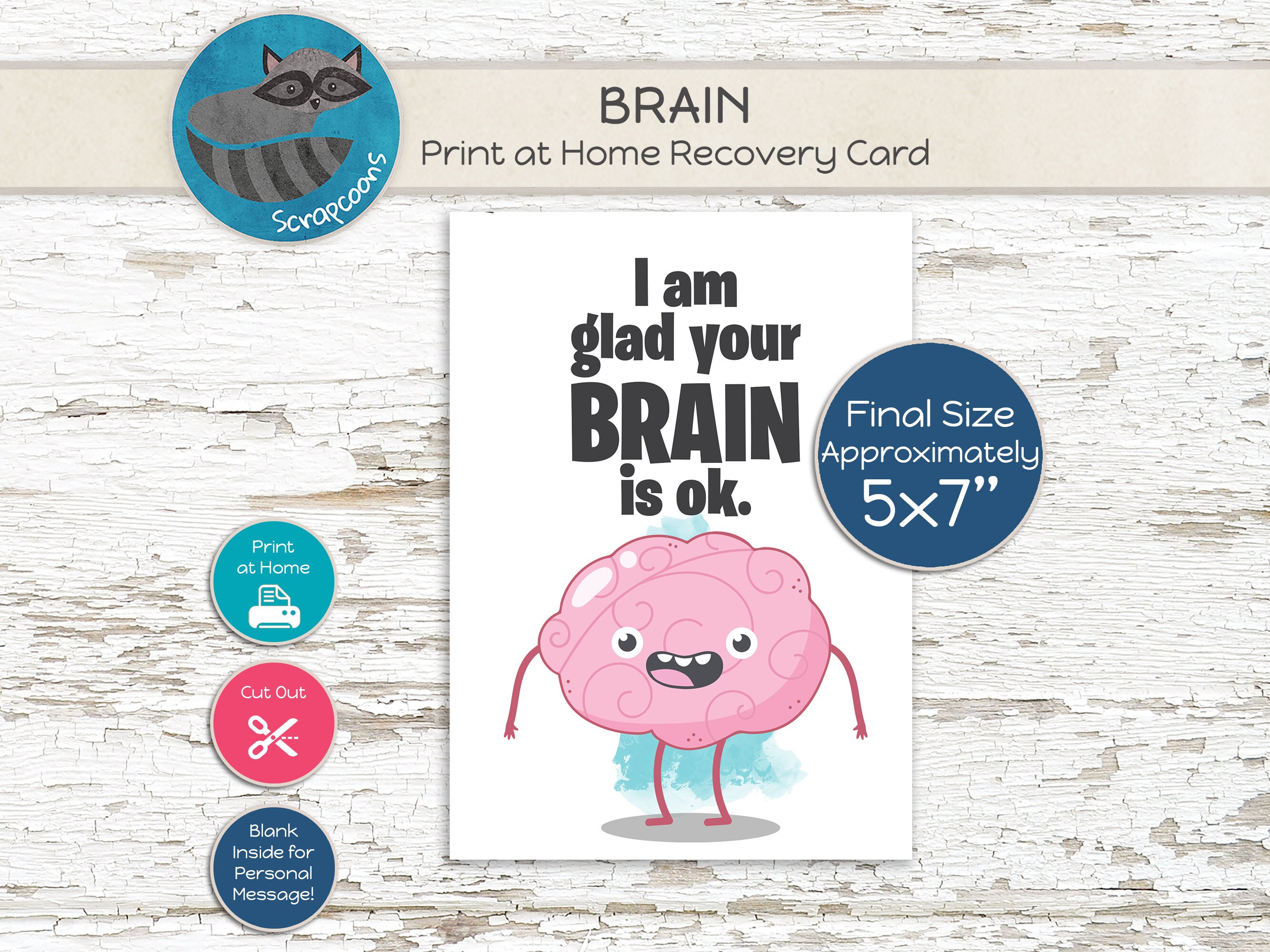 Brain Injury, Card and Envelope Printable - Etsy