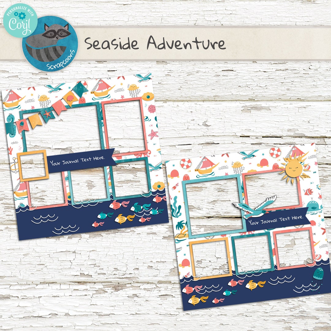 Ocean Themed Digital Scrapbook Quick Page - Etsy