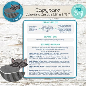 Capybara Valentine's Day Card Printable - Etsy