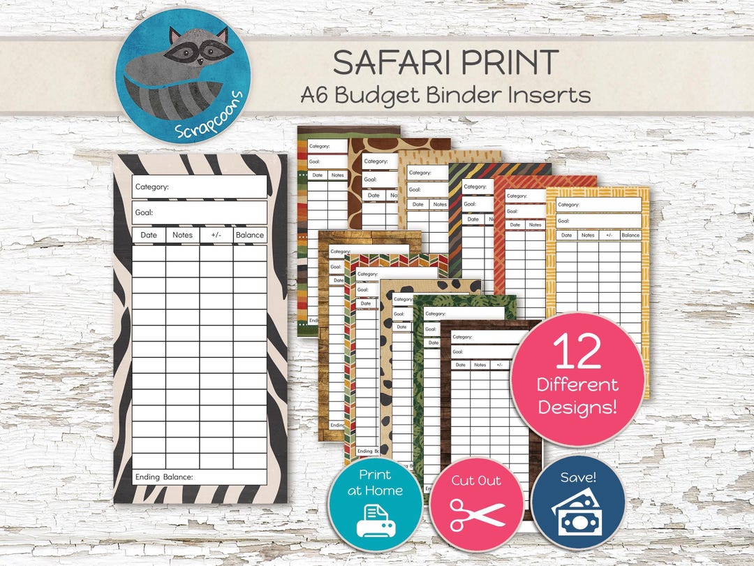 Safari Budget Binder Printable A6 – Jungle Cash Binder Inserts - Etsy