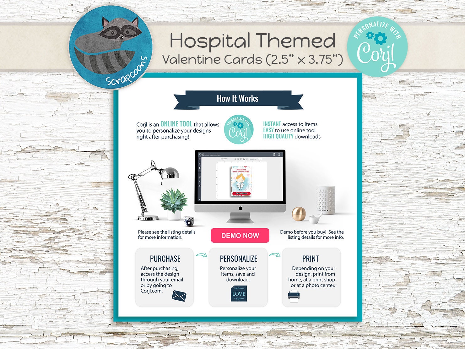 Hospital Valentine's Day Cards Print at Home Digital Download ...