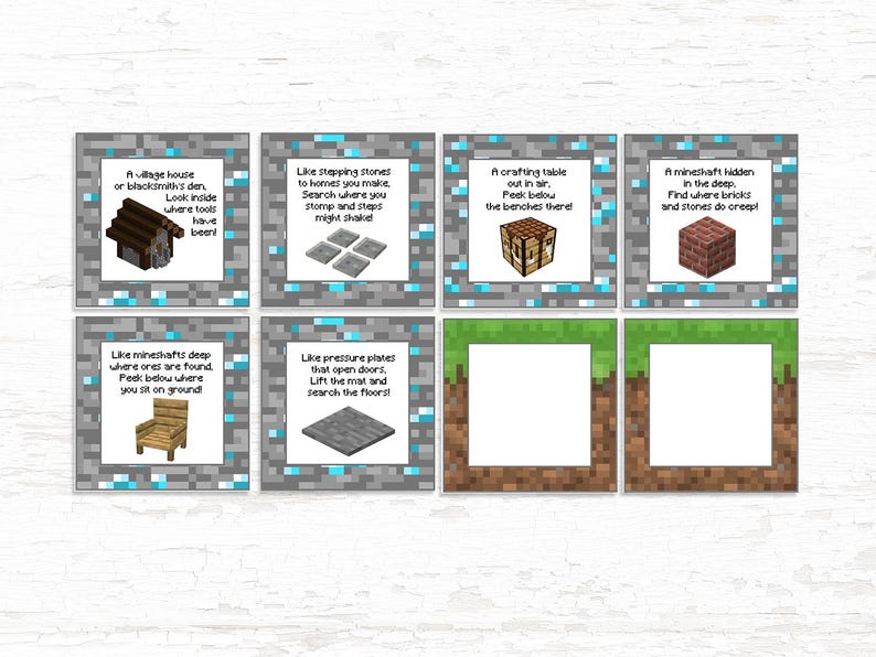 Pixel Miner Scavenger Hunt Printable, Minecraft Party Game, Indoor ...