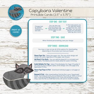 Capybara Valentine's Day Card Printable - Etsy