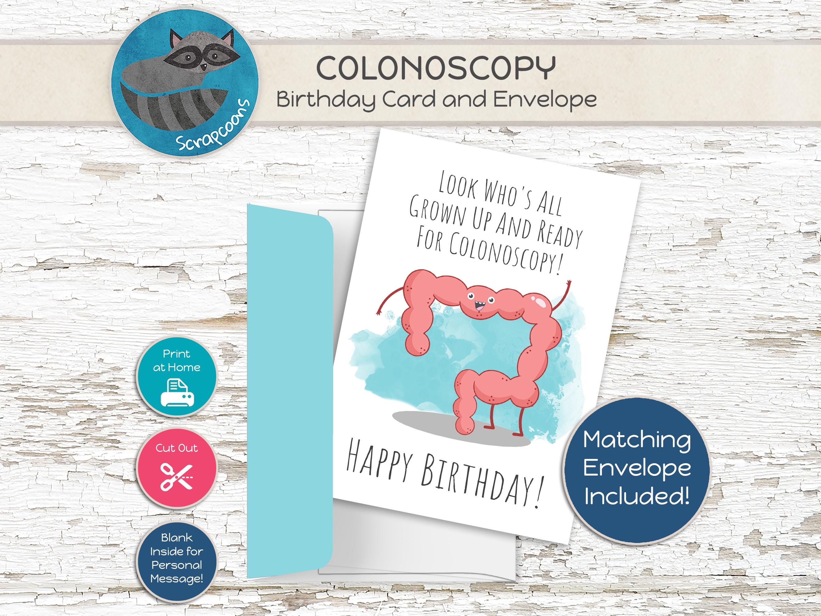Colonoscopy Birthday Card - Printable Card With Envelope - Etsy