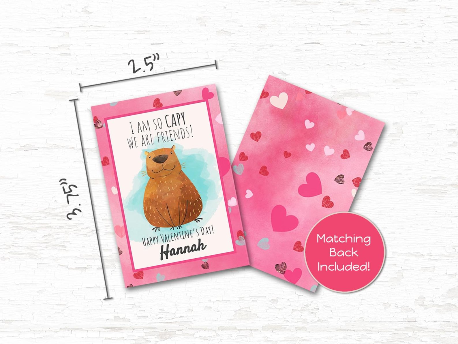 Capybara Valentine’s Day Card, Printable Instant Download, Funny Animal ...