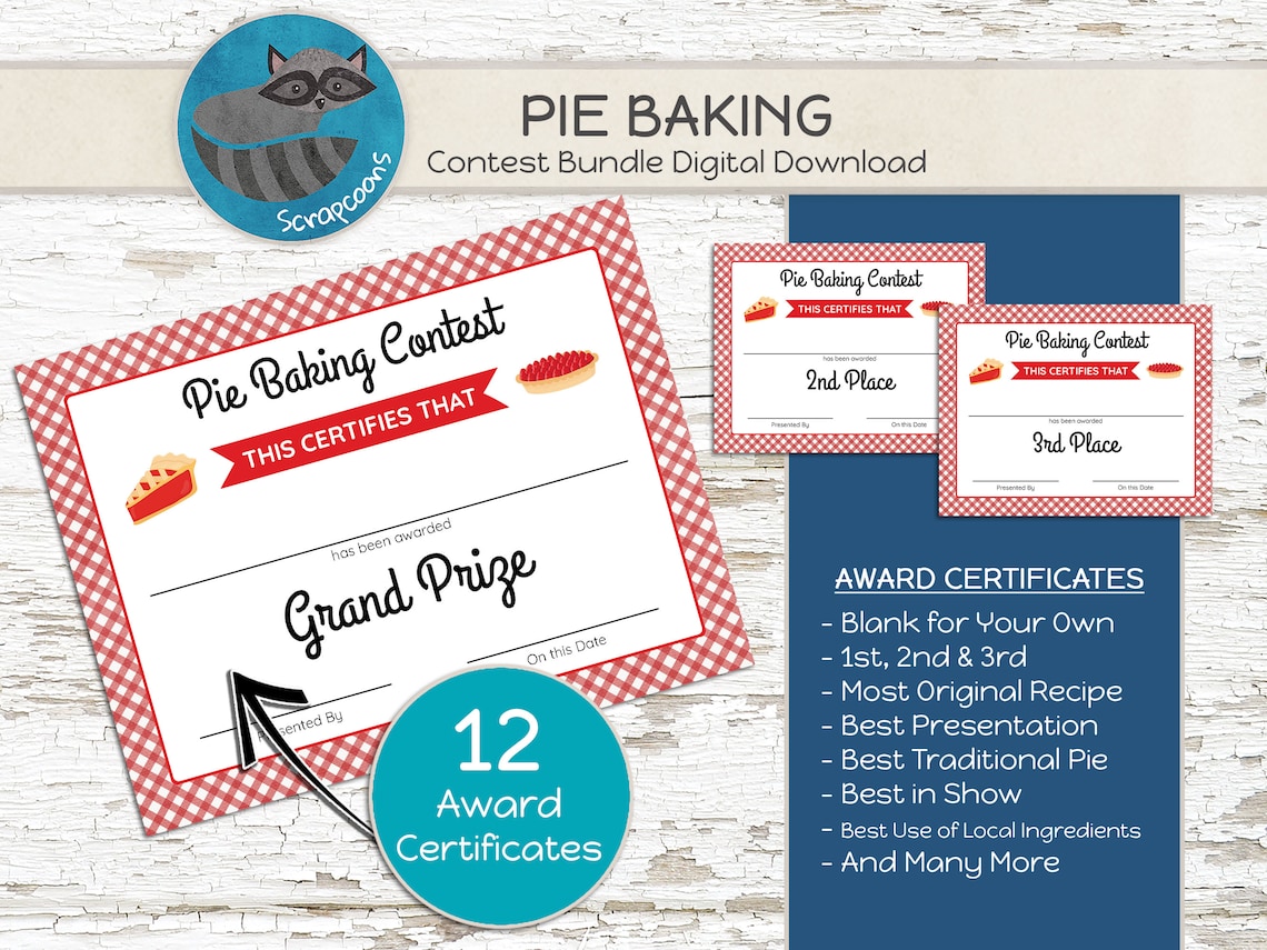 Pie Baking Contest Bundle, Sign up Sheet, Voting Ballot, Judge's Score ...