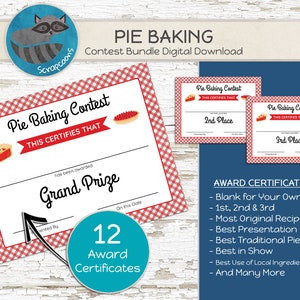 Pie Baking Contest Bundle, Sign up Sheet, Voting Ballot, Judge's Score ...