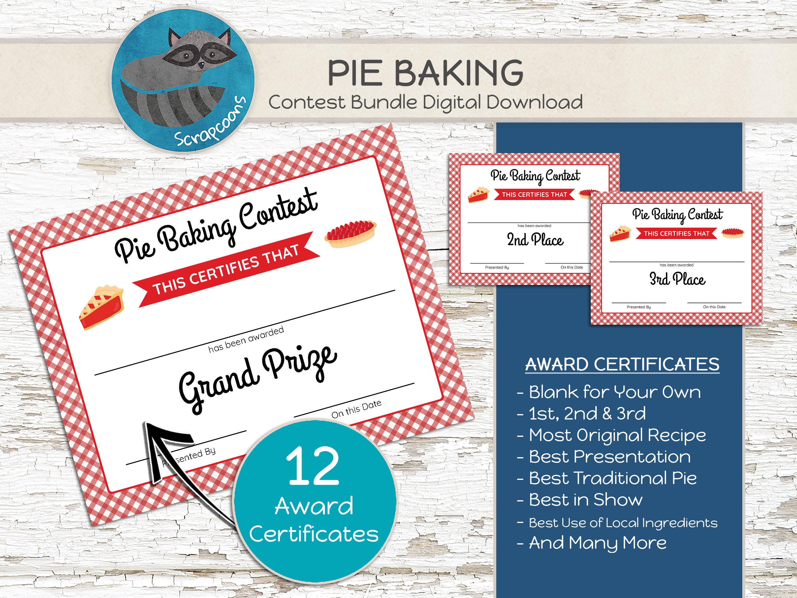 Pie Baking Contest Bundle, Sign up Sheet, Voting Ballot, Judge's Score ...