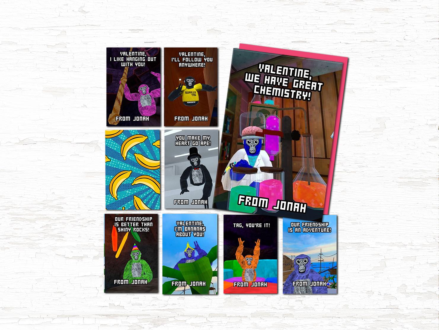 Gorilla Tag Valentine's Day Cards, Print at Home - Etsy