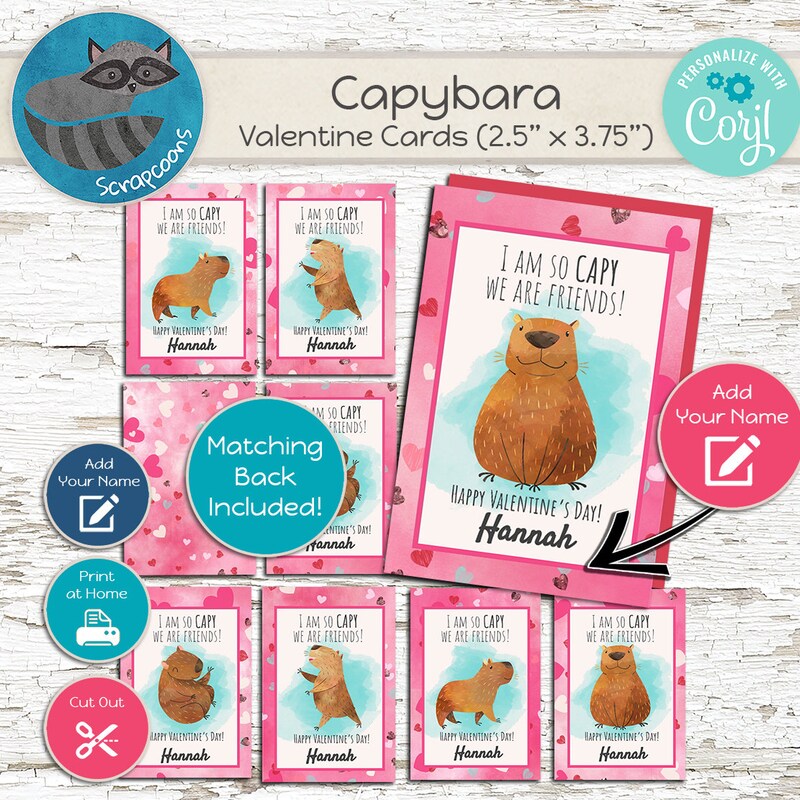 Capybara Valentine - Etsy