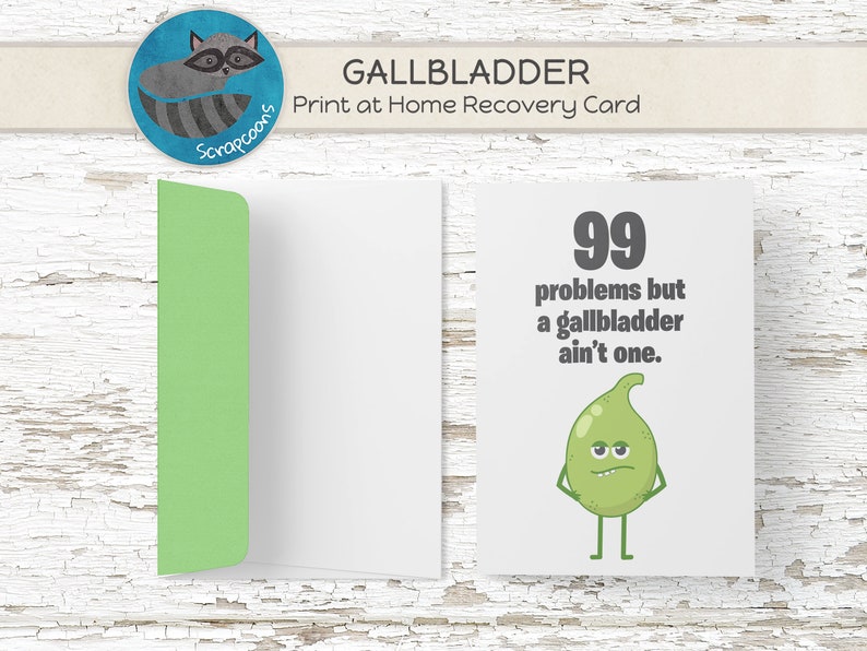 Gallbladder Surgery, Card and Envelope Printable - Etsy