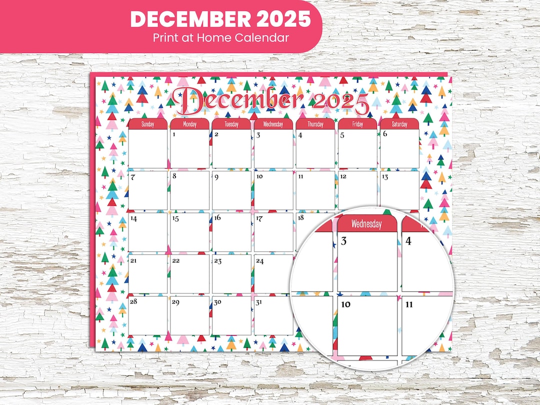 December 2025 Printable Calendar – Kids Classroom Homeschool PDF & JPG ...