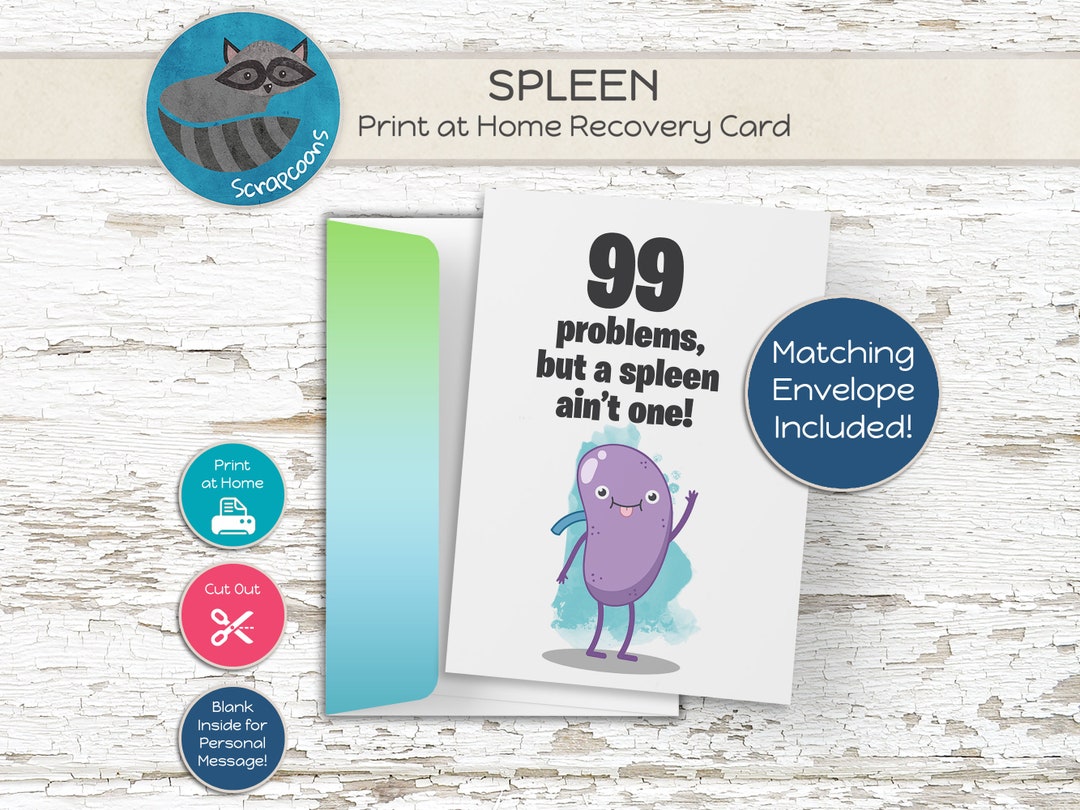 Spleen Surgery Recovery Card and Envelope - Etsy