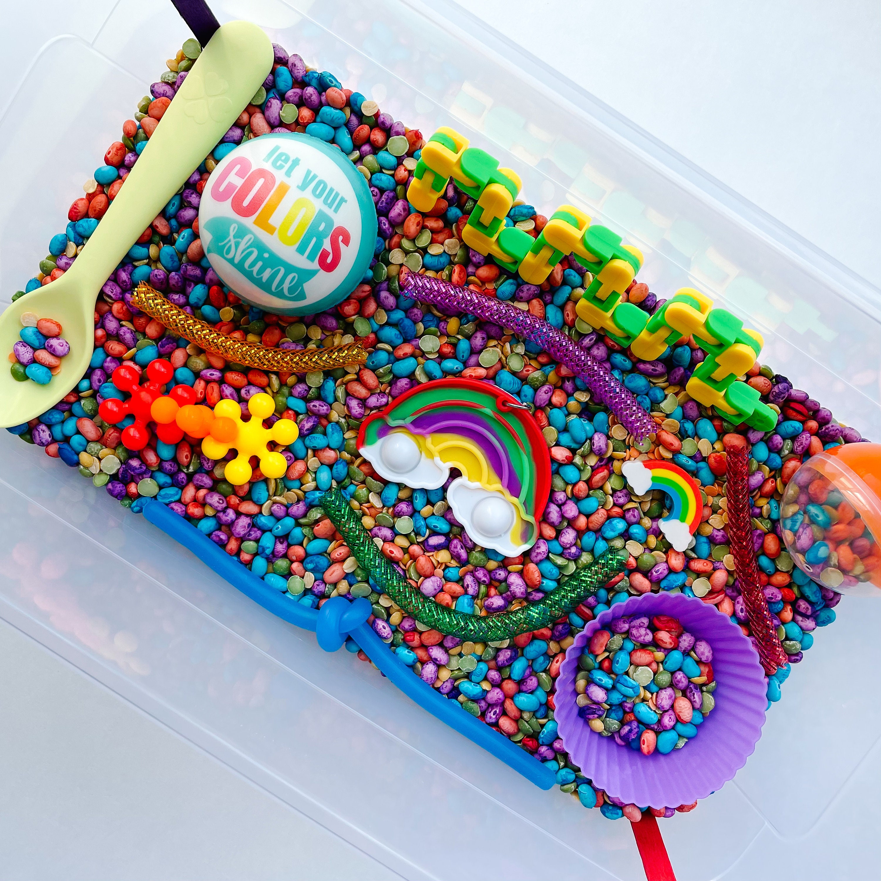 Rainbow Sensory Bin Sensory Tote Play Kit Activity Kit Toddler Gift ...