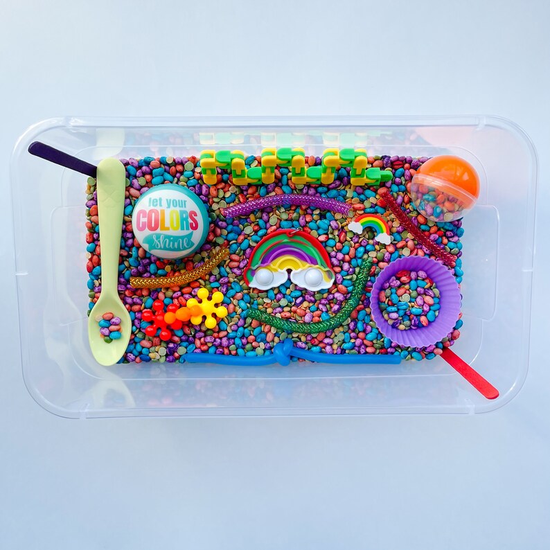 Rainbow Sensory Bin Sensory Tote Play Kit Activity Kit Toddler Gift ...