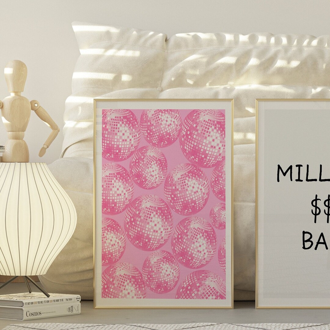 Pink Disco Ball Poster Home Decor - Etsy
