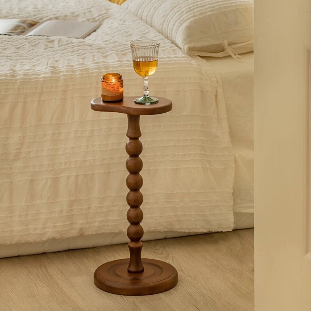 Antique Wood Cocktail Table, Vintage Sofa Side Table, Handmade ...