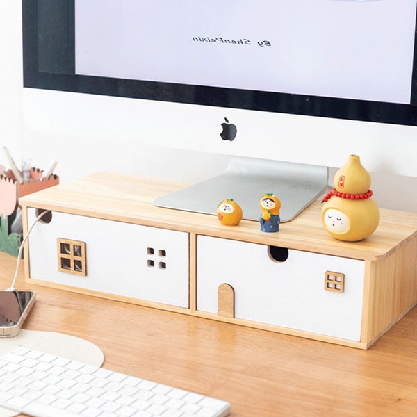 Drawer Desktop Monitor Stand - Etsy