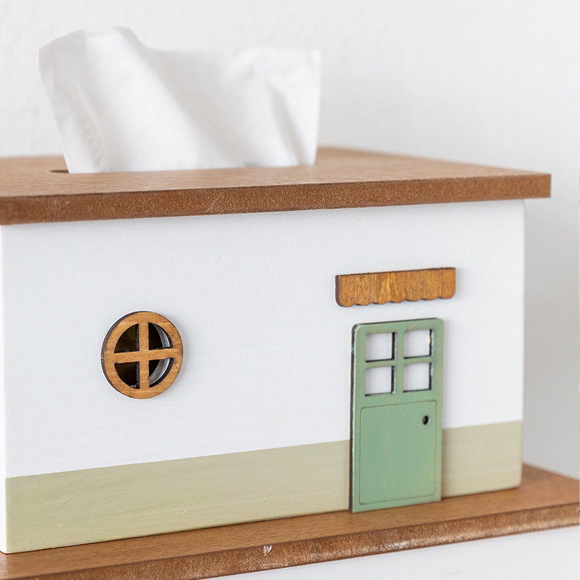 Cute House Tissue Box Cover Wood Tissue Box Rectangle Tissue - Etsy UK