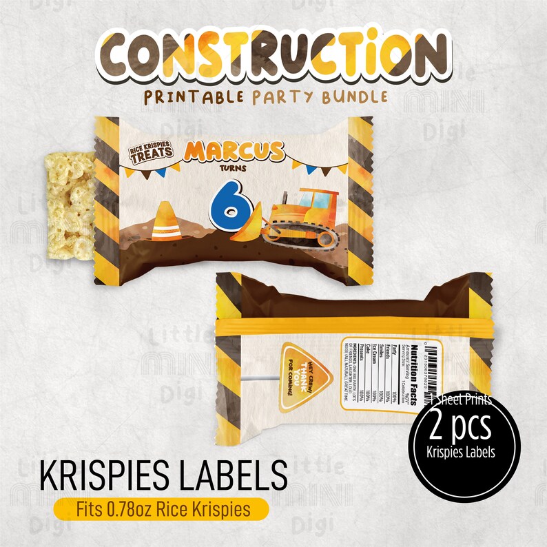 CUSTOM Construction Theme Party Bundle, Printable Construction Birthday ...