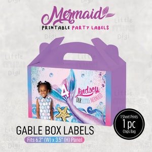 Custom Mermaid-themed Party Printable Labels, Ocean Birthday Party Pack ...